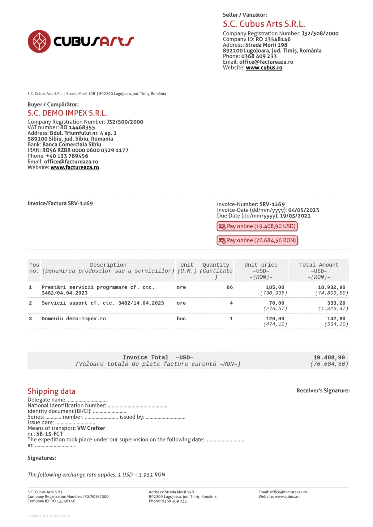 Emite și încasează facturile online cu cardul